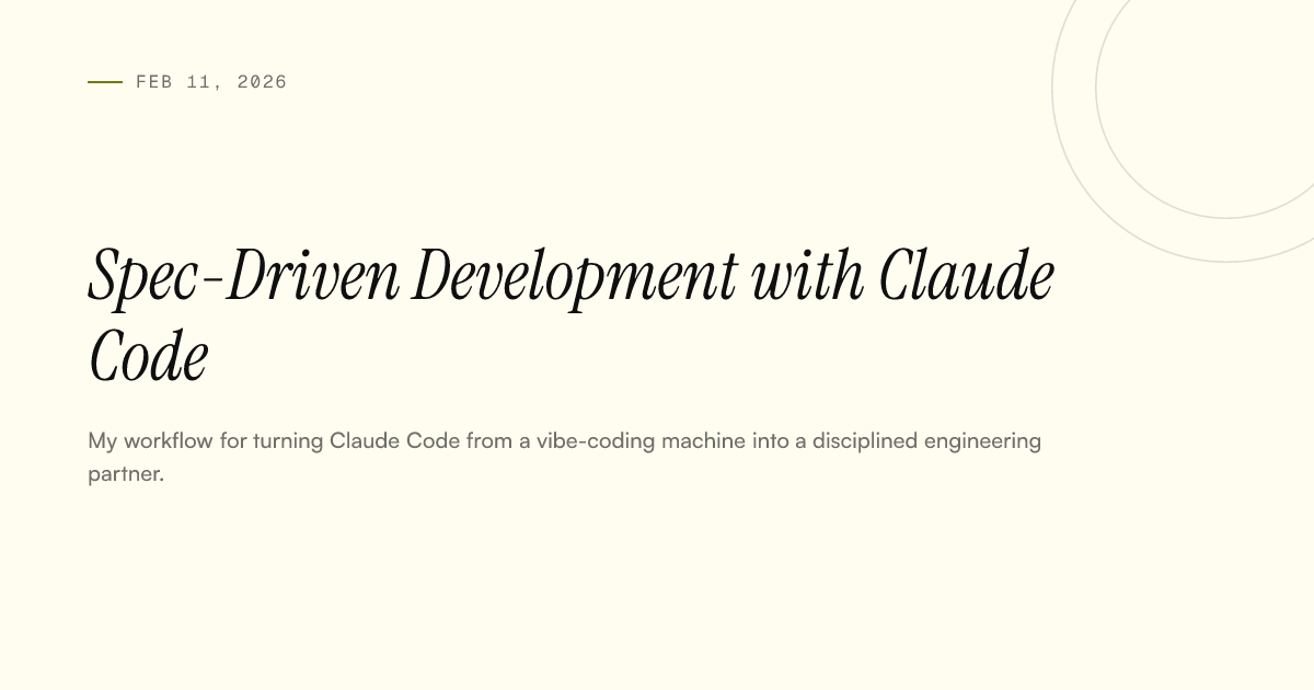Spec-Driven Development with Claude Code